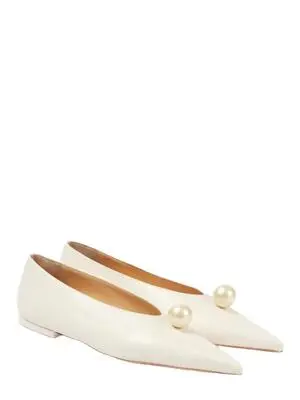 Magda Butrym Leather Ballet Flats - White