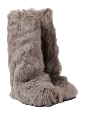 Attico Robin Knee-high Shearling Boots - Grey