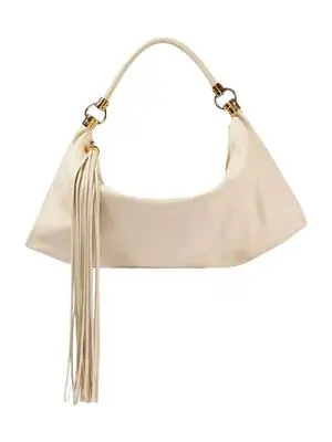 Chloé Foulard Medium Leather Shoulder Bag - Beige