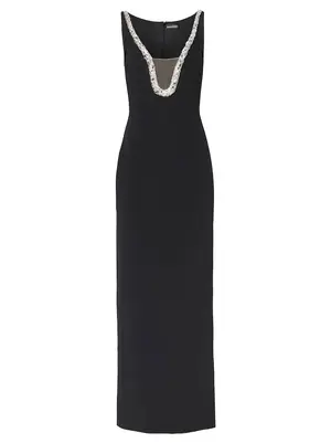 David Koma Crystal-embellished Gown - Black