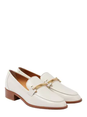 TOD'S Leather Loafer Pumps - White
