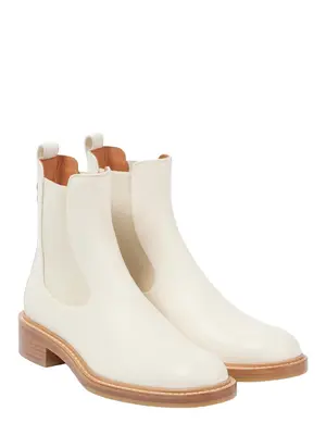 Chloé Marcie Leather Chelsea Boots - White