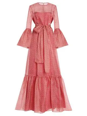 VALENTINO Houndstooth Silk Gown