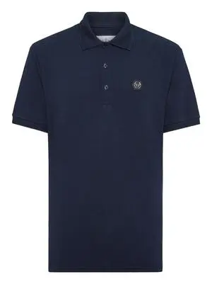 Philipp Plein Logo-appliqué Polo Shirt - Blue