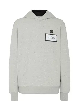 Philipp Plein Appliqué Hooded Sweatshirt - Grey