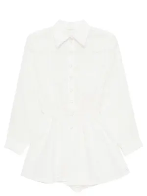 Zimmermann Crush Linen Playsuit - White