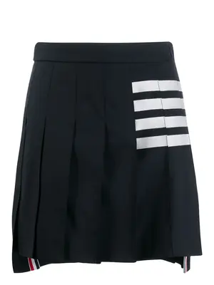 Thom Browne Thom Browne 4-Bar Wool Pleated Skirt Blue