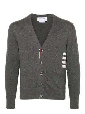 Thom Browne 4-bar Cotton Cardigan - Grey