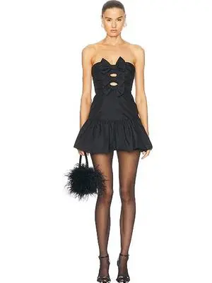 LoveShackFancy Woodlow Mini Dress - Black