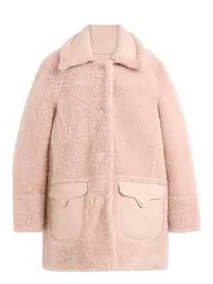 COACH Restored Reversible Shearling Coat Powder Pink