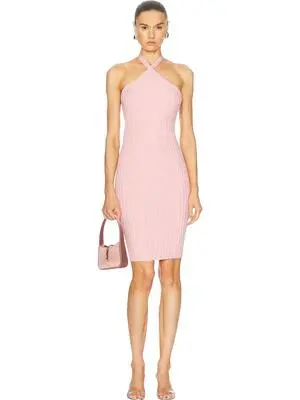 Versace Halterneck Mini Dress - Pastel Pink