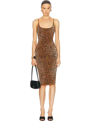 Versace Sleeveless Mini Dress - Brown & Back