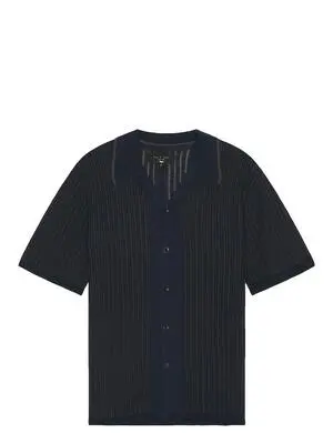 Rag & Bone Harris Camp Shirt In Blue - Salute