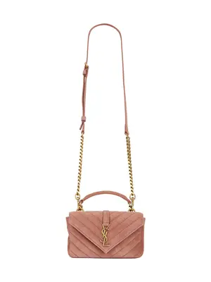 Saint Laurent Mini College Chain Bag - Barely Pink