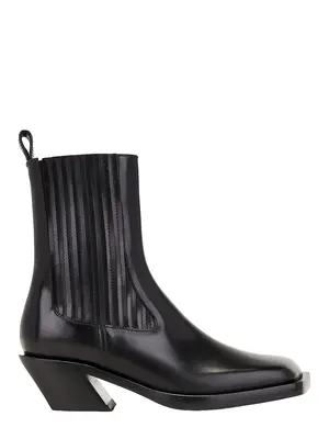 Amina Muaddi Chiara Chelsea Boot - Black