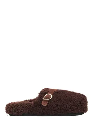 ANCIENT GREEK SANDALS Vasilitsa Shearling Slides - Brown