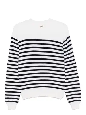 Khaite Striped Pullover - White