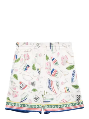 Casablanca Drawstring Shorts - White