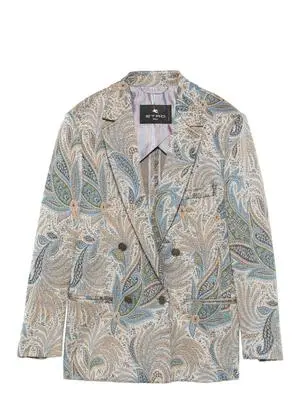 Etro Paisley-jacquard Blazer - Blue