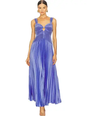 AMUR Alaia Pleated Gown - Sail Blue