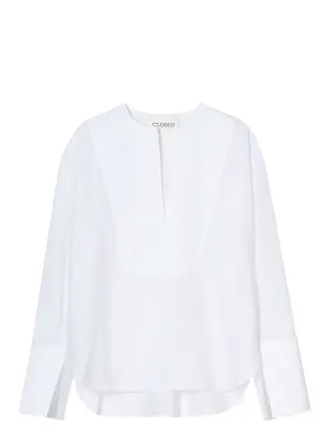 Closed Striped Blouse - White