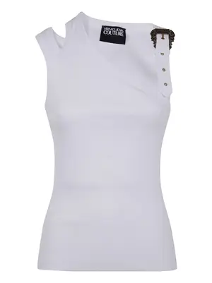 Versace Baroque Buckle Tank Top - White
