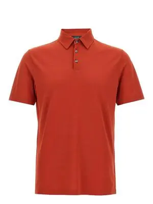 ZANONE Cotton Polo Shirt - Brown