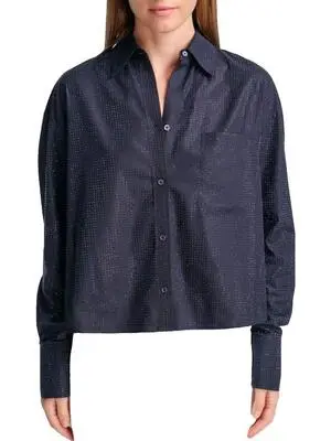 TWP Crystal Embellished Button-up Shirt - Midnight