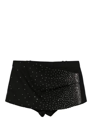 Attico Rhinestone-embellished Shorts - Black