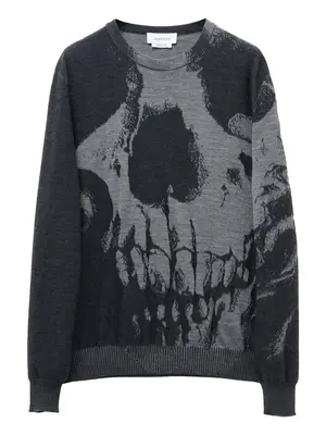 Alexander McQueen Wool Skull Sweater - Black