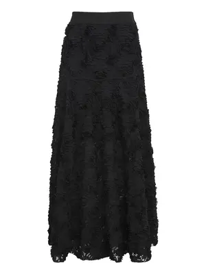 Maje Tulle Embroidered Maxi Skirt - Black