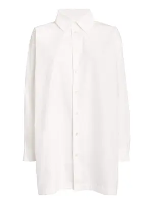 Eskandar Slim A-line Back-pleat Shirt - White
