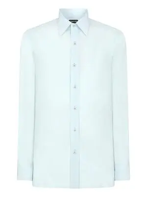 TOM FORD Silk Slim Shirt Blue