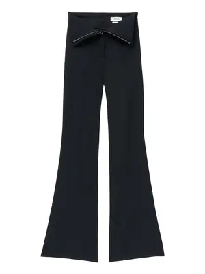 Alexander McQueen Wool Foldover-waist Trousers - Black