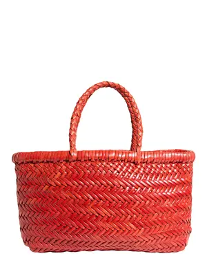 Dragon Diffusion Mini Leather Flat Gora Tote Bag - Red