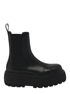 Alexander McQueen Leather Sofa Chelsea Boots - Black
