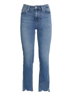 Paige Cindy Raw Hem Straight Jeans - Blue