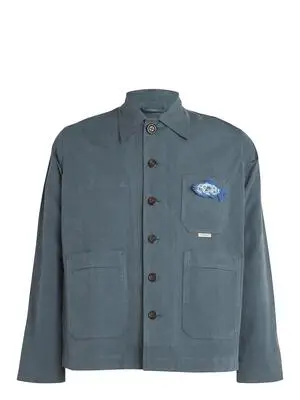 S.S.DALEY Morris Overshirt With Brooch Blue
