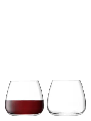 LSA INTERNATIONAL Set Of 2 Wine Culture Stemless Wine Glasses - Clear