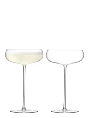 LSA INTERNATIONAL Set Of 2 Wine Culture Champagne Saucers - Clear