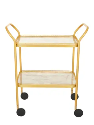 KAYMET Marble Two-tiered Trolley - Brown