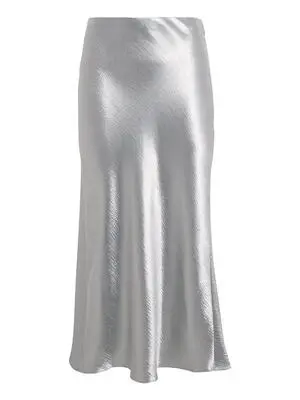 Tory Burch Satin Midi Skirt - Silver