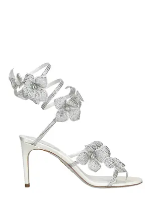 Rene Caovilla Embellished Floriane Sandals - White