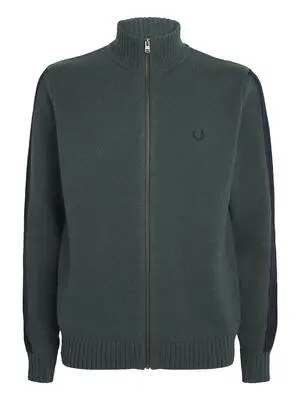 Fred Perry Cotton-wool Zip-up Cardigan - Green