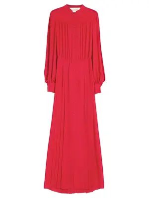 Valentino Garavani Silk Maxi Shirt Dress - Red