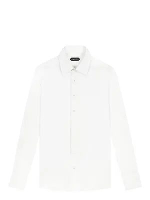 TOM FORD Cotton Plastron-front Evening Shirt - White