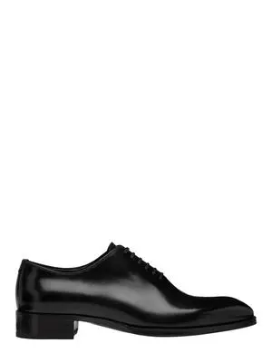 TOM FORD Burnished Leather Elkan Lace-Up Shoes Black