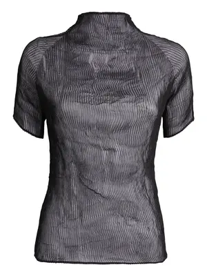 Issey Miyake Semi-sheer Chiffon Twist Top - Black