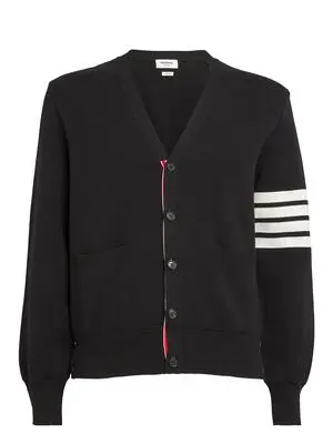 Thom Browne Milano-stitch V-neck Cardigan - Black