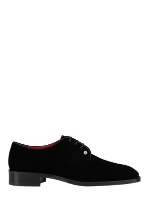 CHRISTIAN LOUBOUTIN Chambeliss Night Strass Velvet Derby Shoes - Black